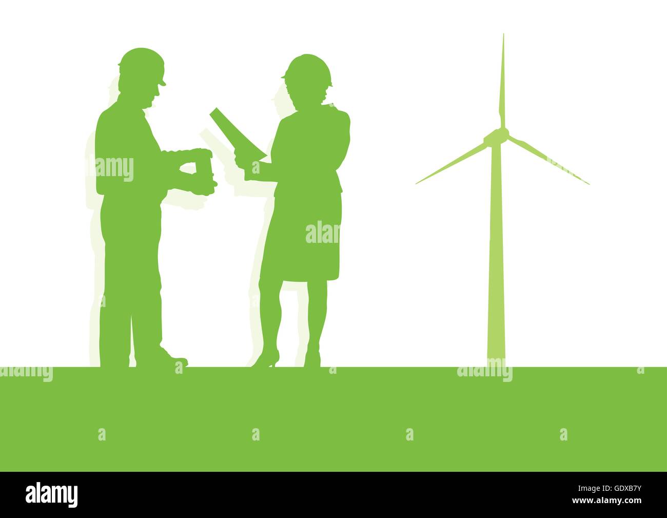 Engineer technician green energy wind turbine power generator station ...