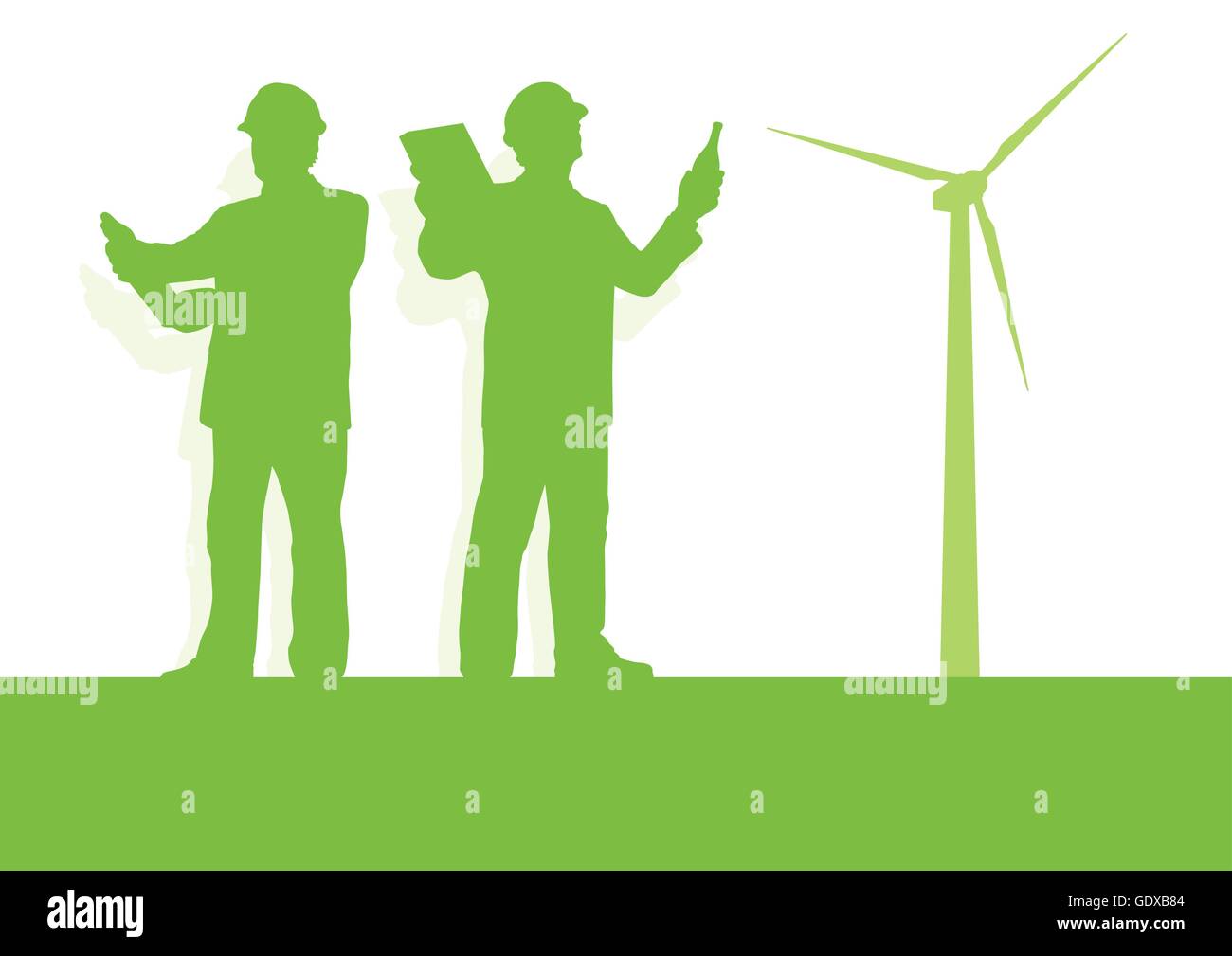 Engineer technician green energy wind turbine power generator station ...