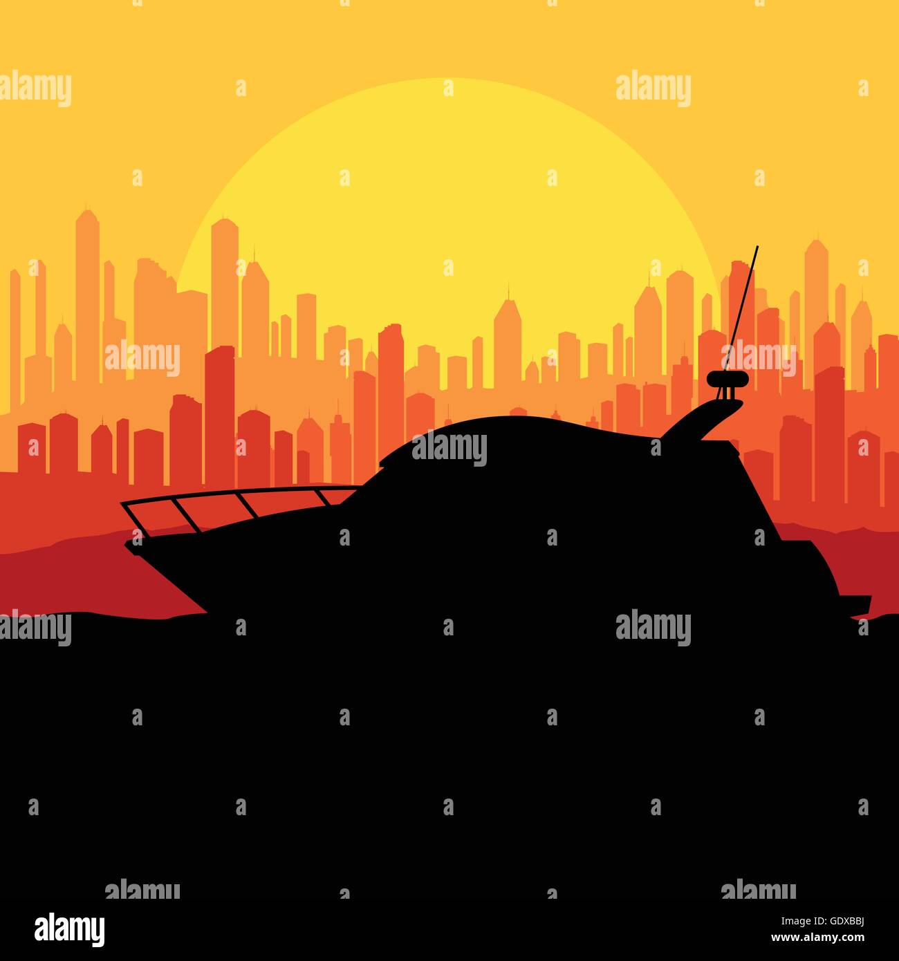 Yacht, boat sailing vector background for poster Stock Vector Image ...