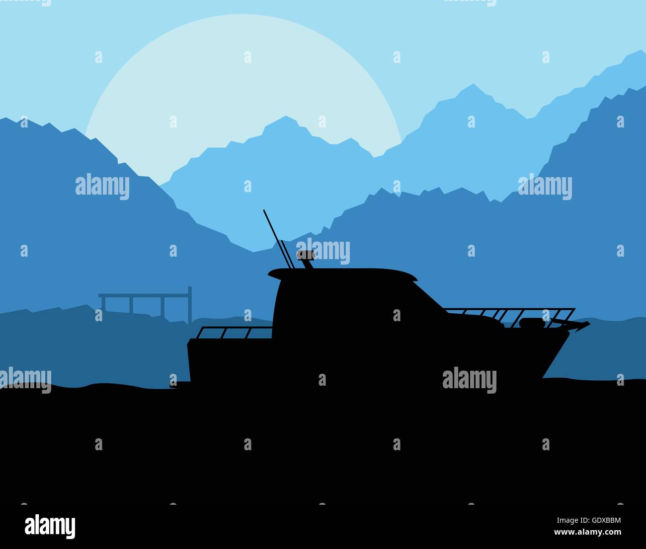 Yacht, boat sailing vector background for poster Stock Vector Image ...