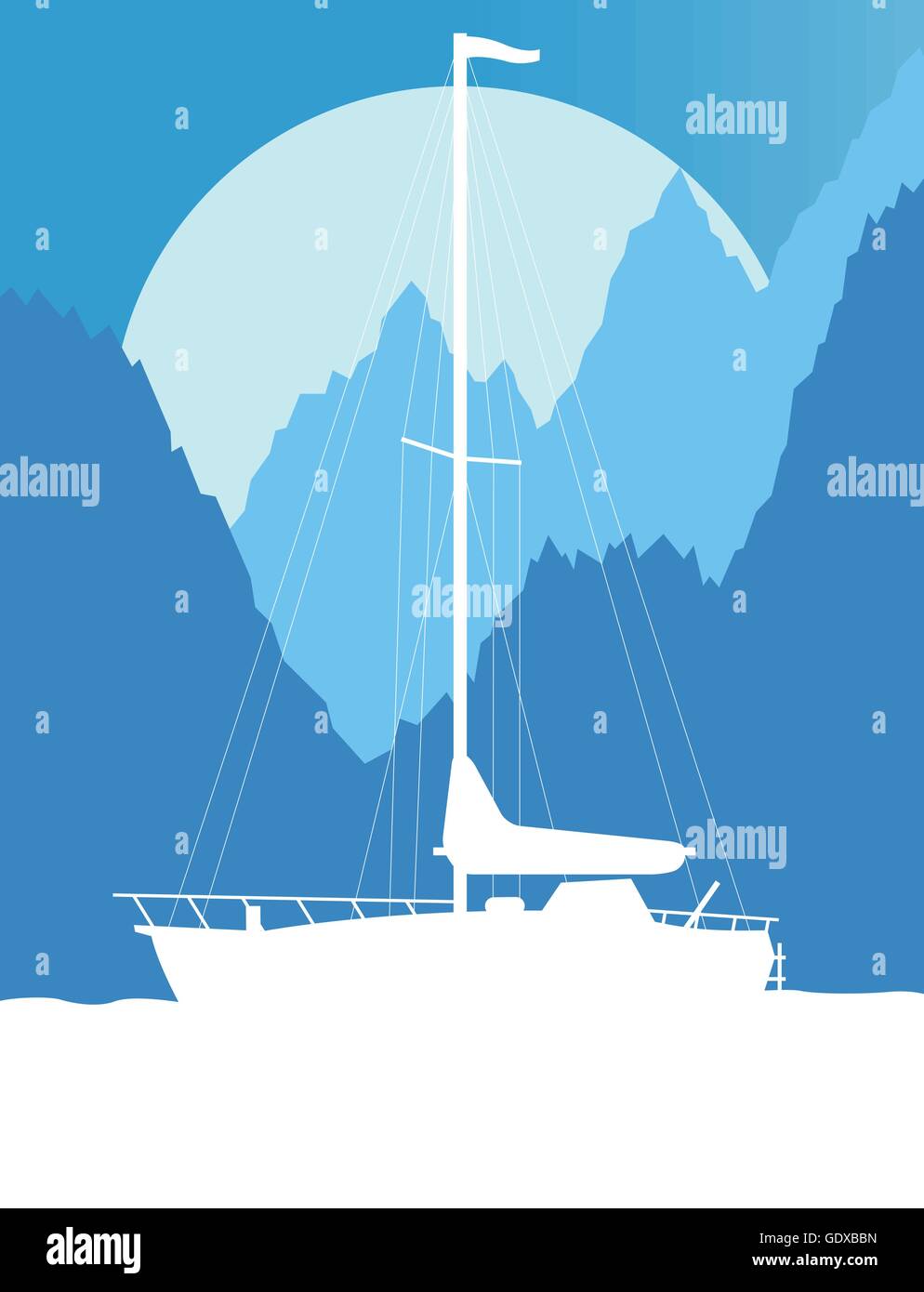 Yacht, boat sailing vector background for poster Stock Vector Image ...
