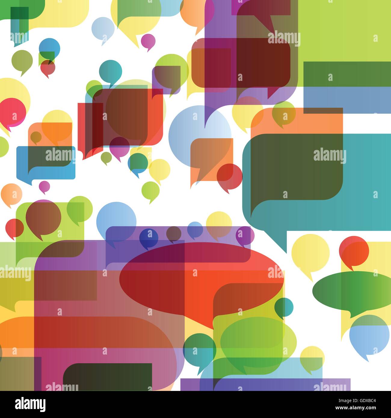 Colorful speech bubbles and balloons cloud illustration background ...