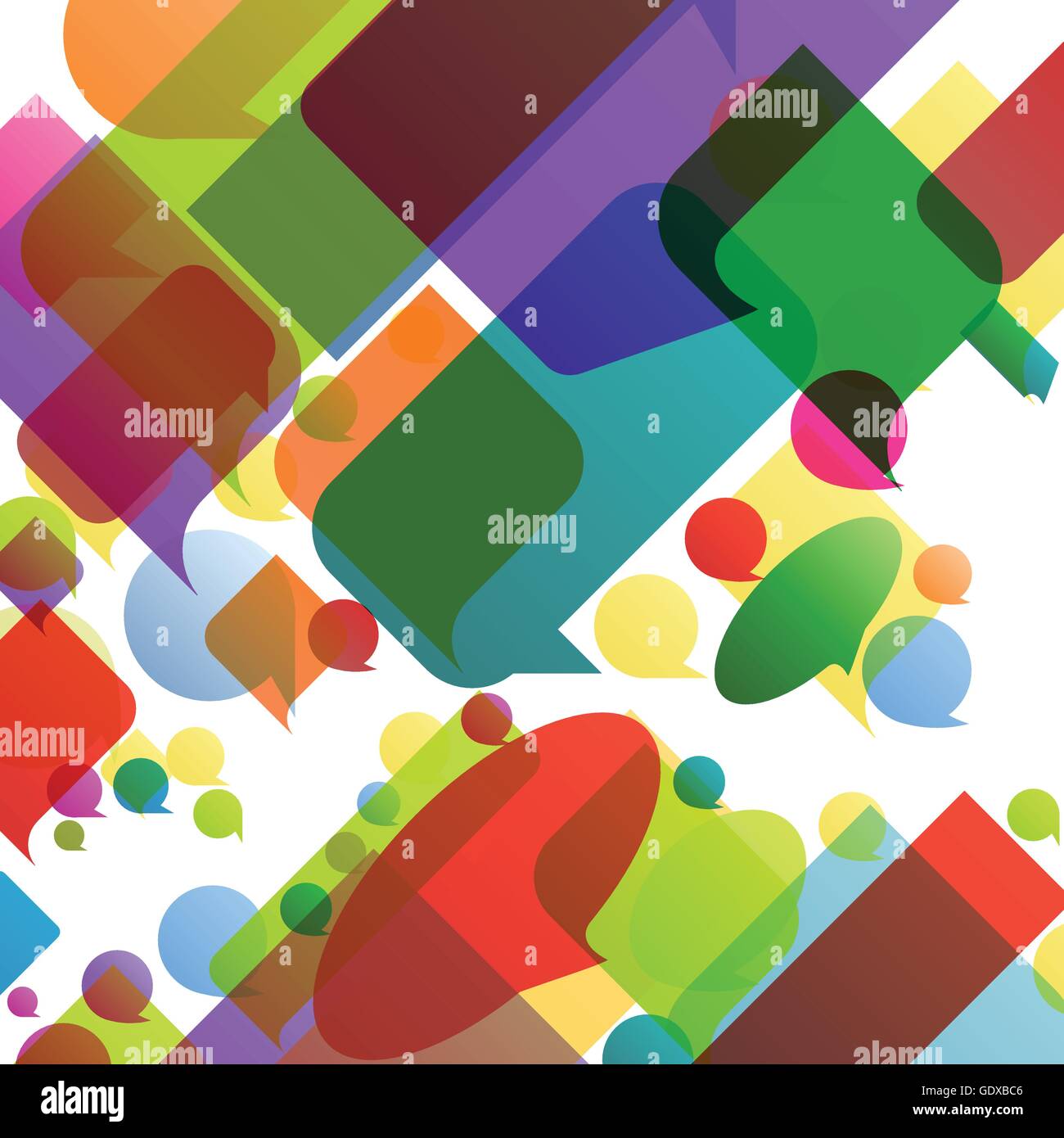 Colorful speech bubbles and balloons cloud illustration background ...