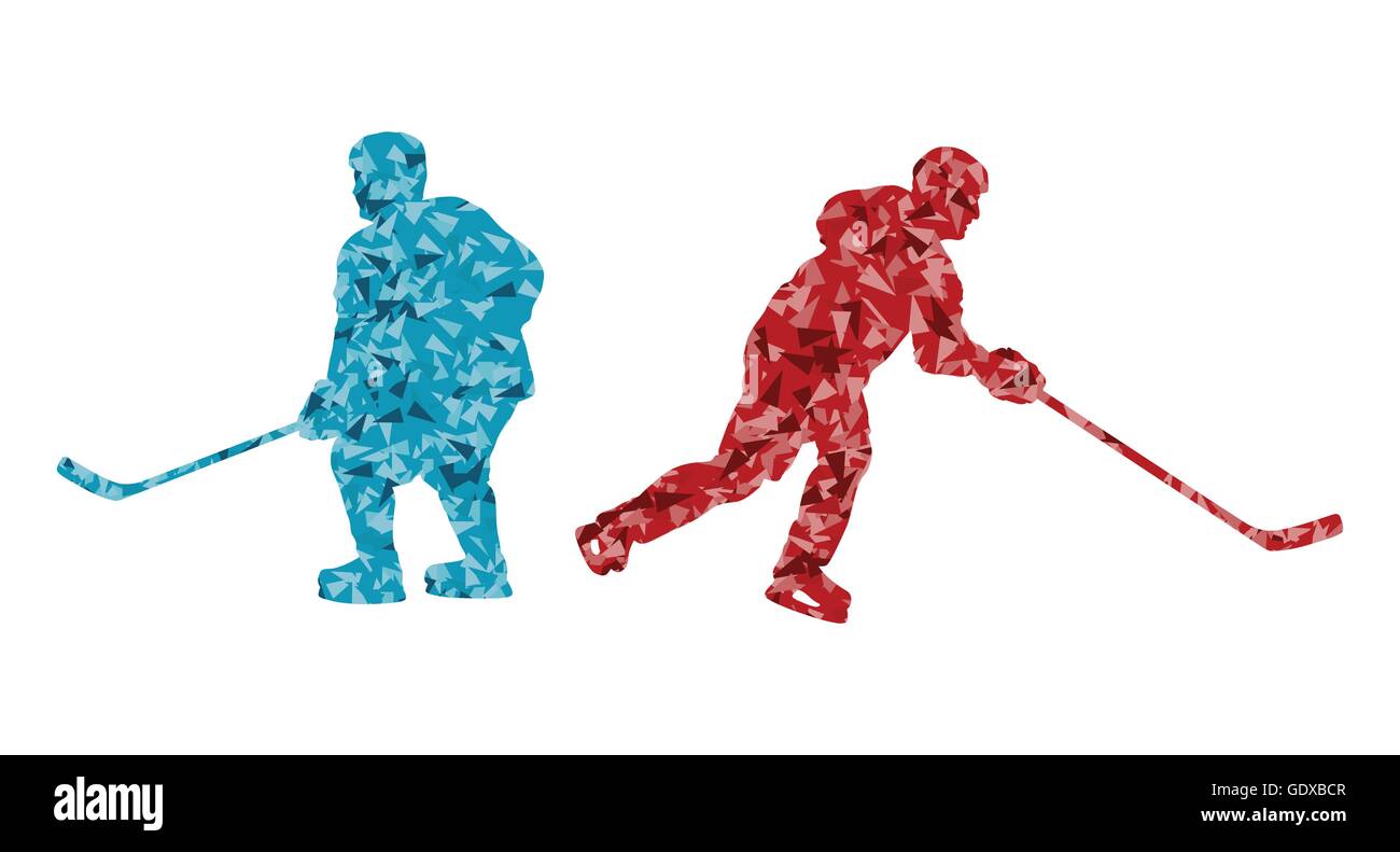 Ice hockey player silhouette sport abstract vector background for ...