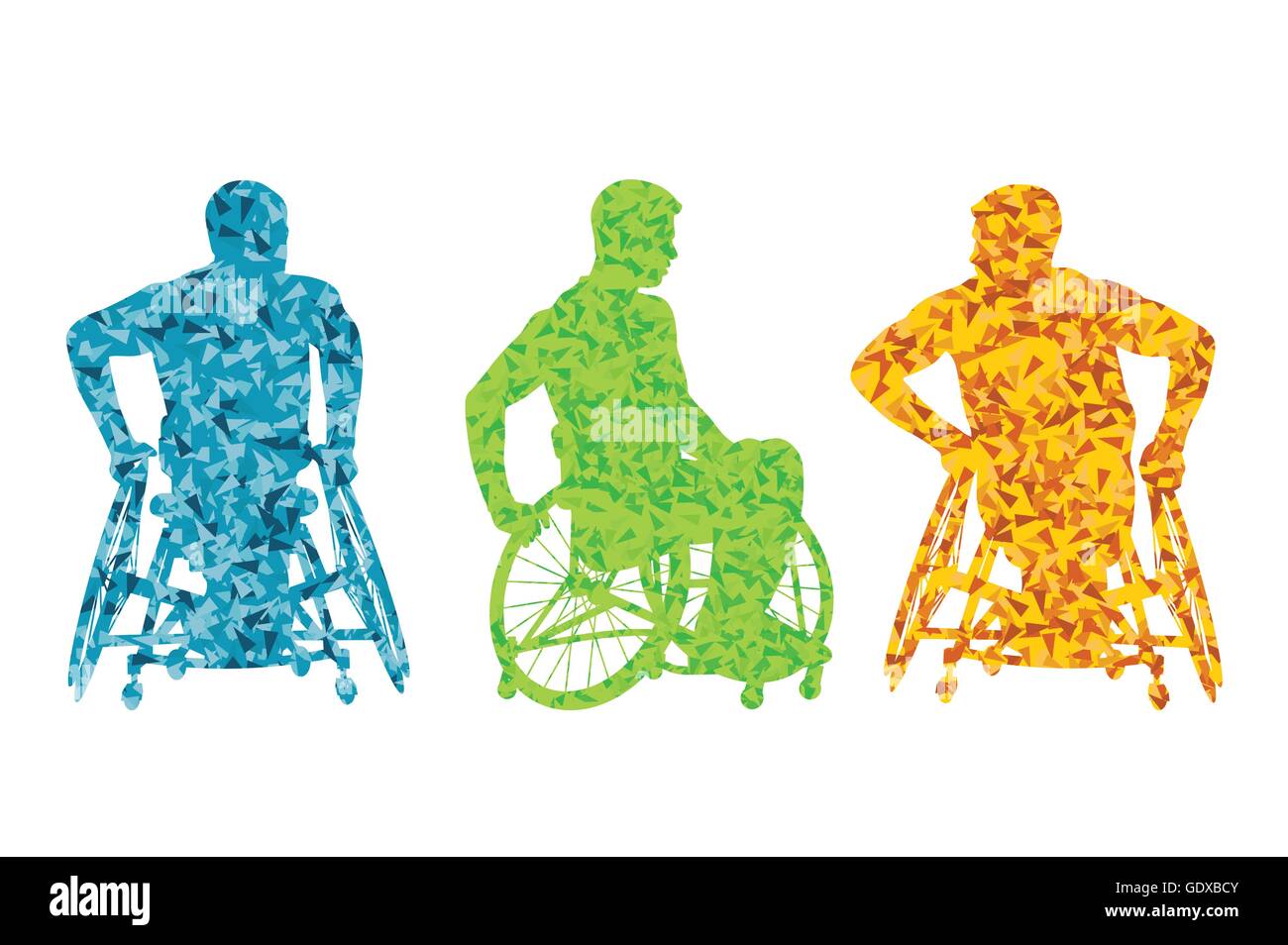 Active disabled men wheelchair vector background concept for poster ...