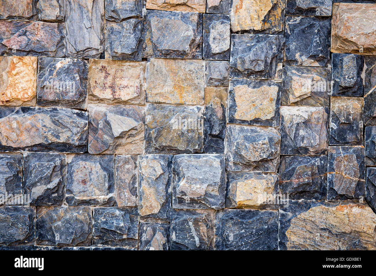 Blue brick walls built of large stones, blue stones Stock Photo - Alamy