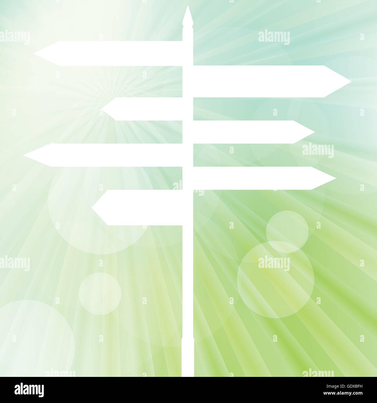 Blank directional road sign vector background with light burst and ...