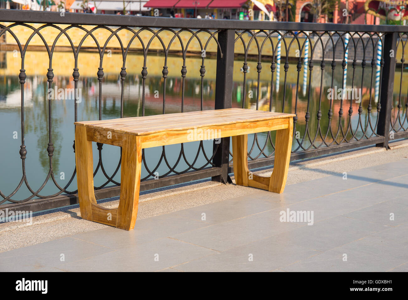 Wooden chairs in outdoor Stock Photo - Alamy