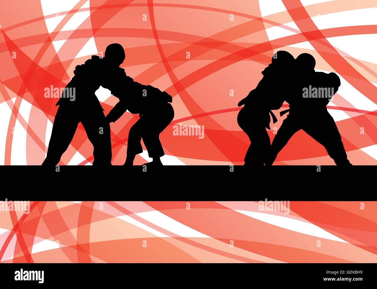 Judo fight boy vector background concept for poster Stock Vector Image ...