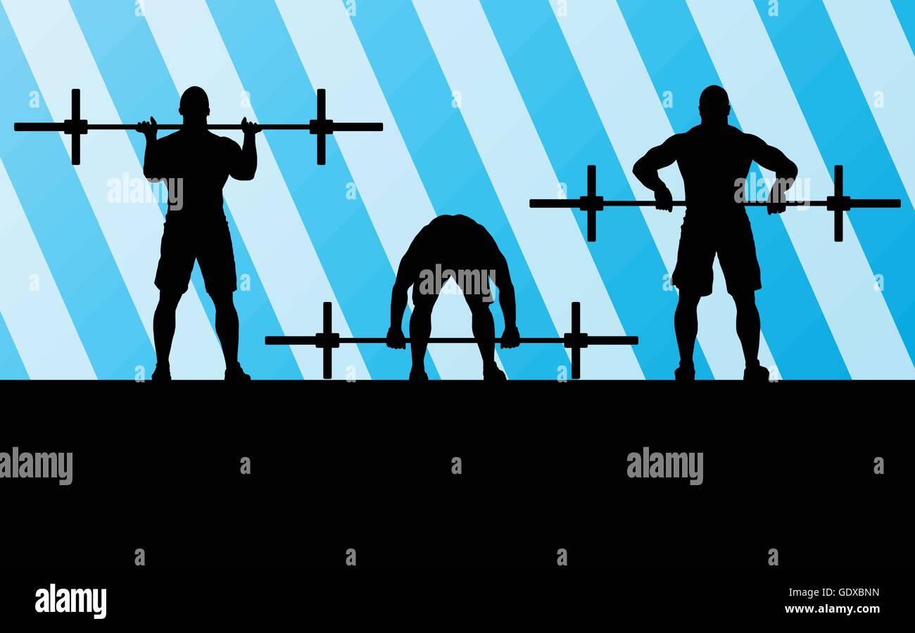 Crossfit training with weights vector background concept for poster ...