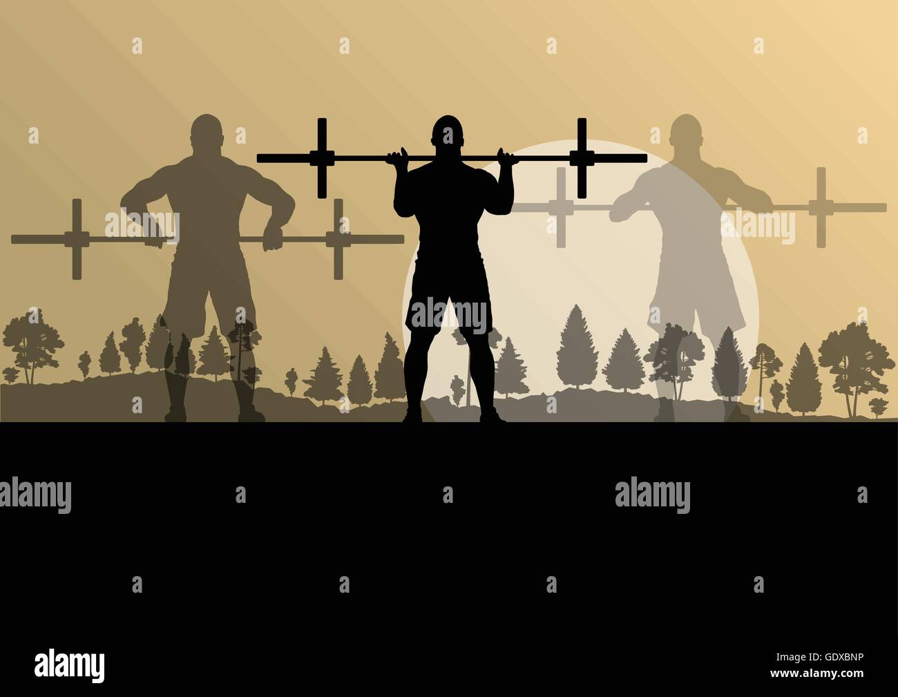 Crossfit training with weights vector background concept for poster ...
