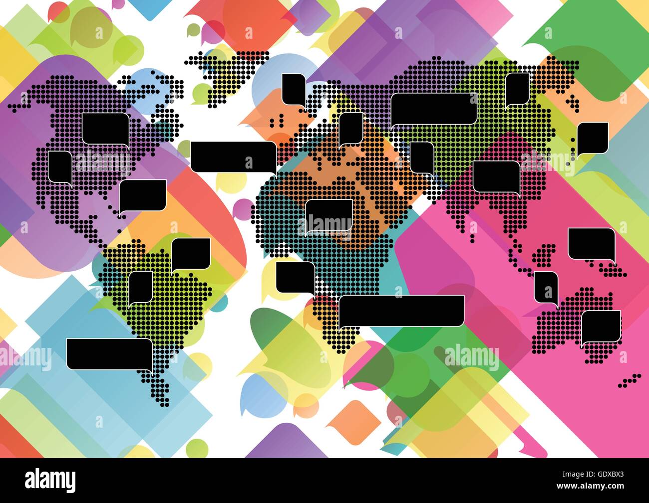 World map colorful bubbles Stock Vector Images - Alamy