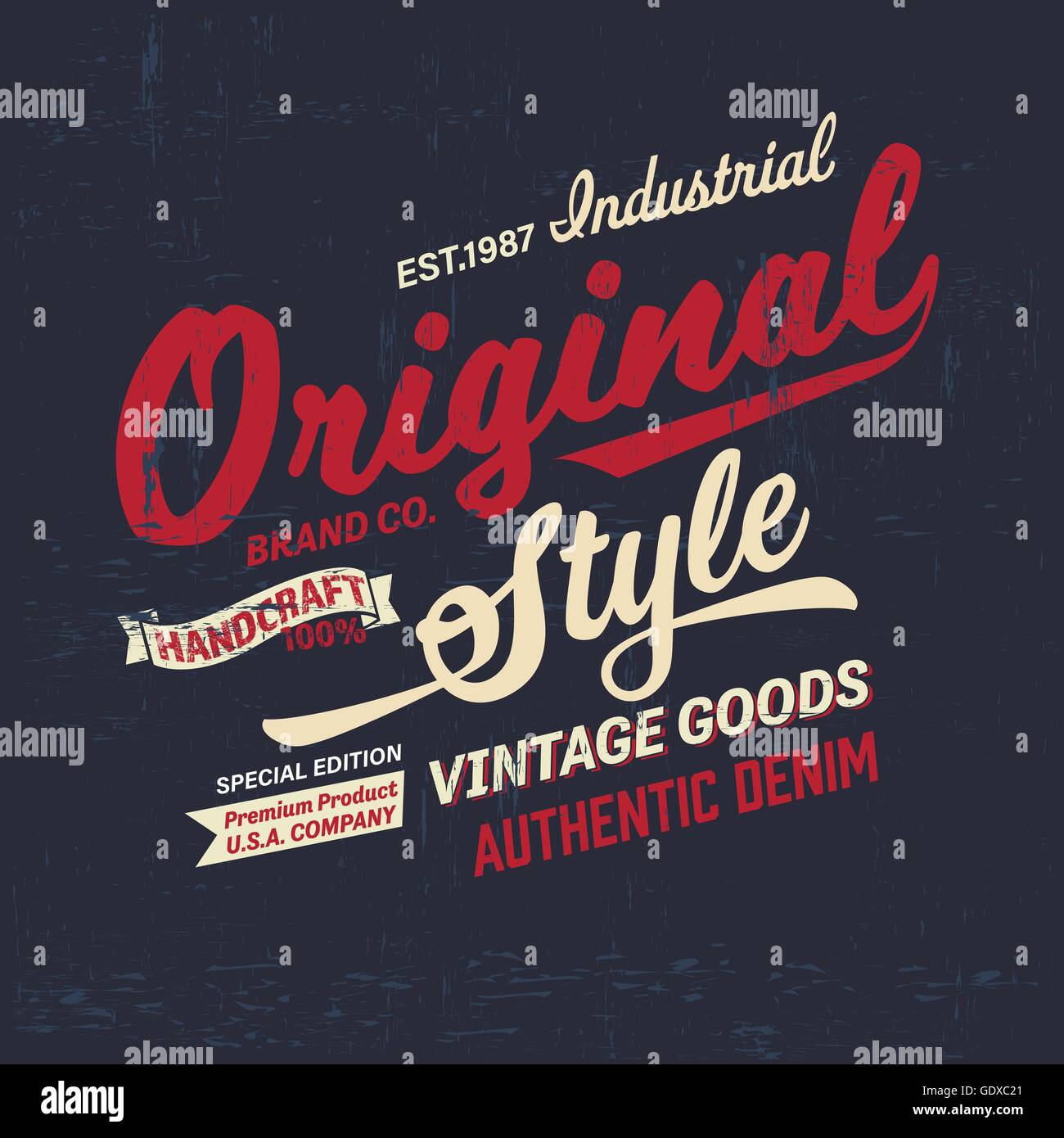 Typography vintage brand logo print for t-shirt. Retro artwork vector ...