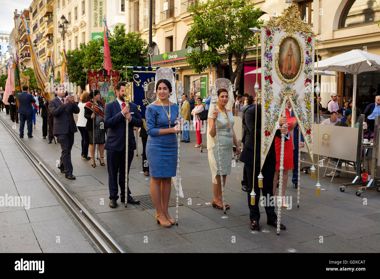 Catholic procession banner hi-res stock photography and images - Alamy