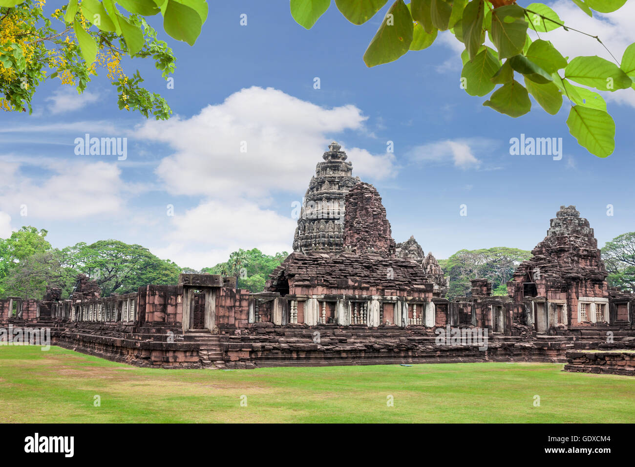 ancient castle among nature view from tree, pimai castle, historical ...