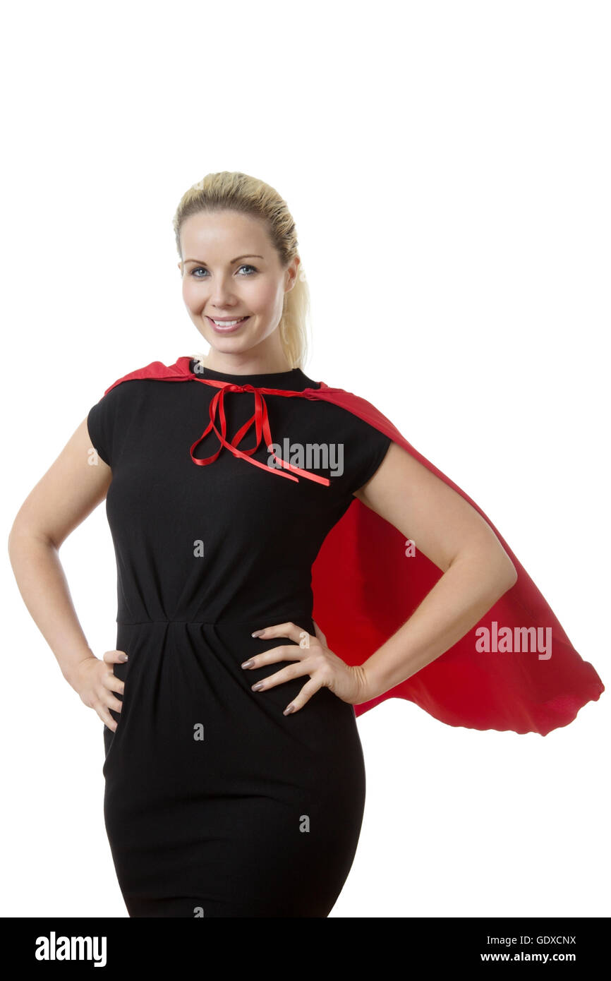 business woman wearing a cape because she is awesome Stock Photo - Alamy