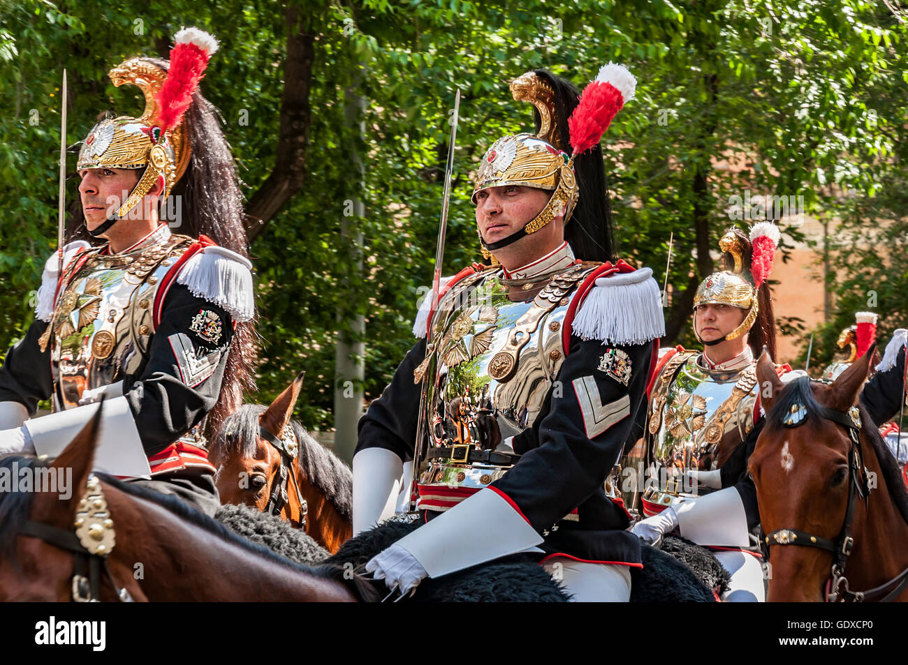Carabinieri corazzieri parade Stock Photo - Alamy