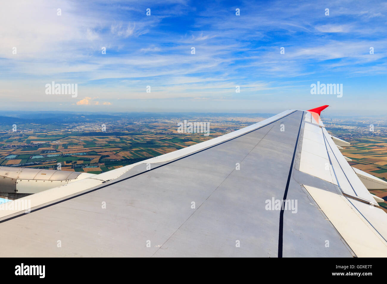The top view from a window of the flying plane Stock Photo - Alamy