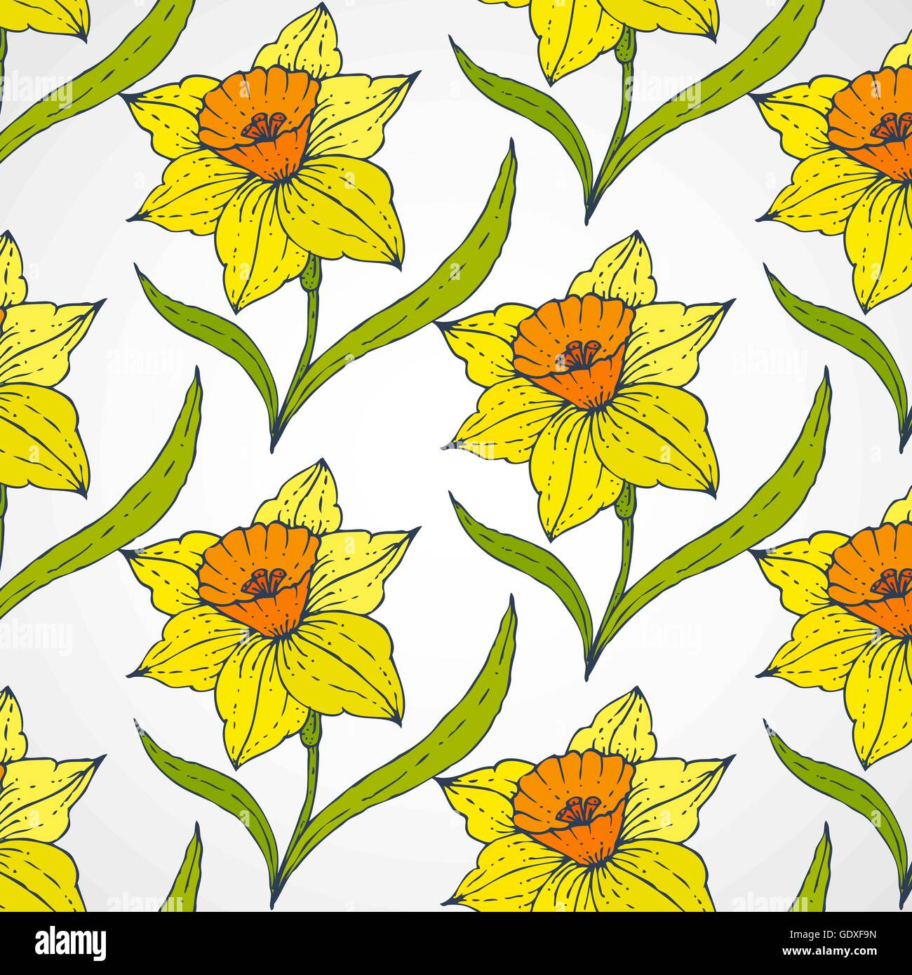daffodil Vector seamless patterns Stock Vector Image & Art - Alamy