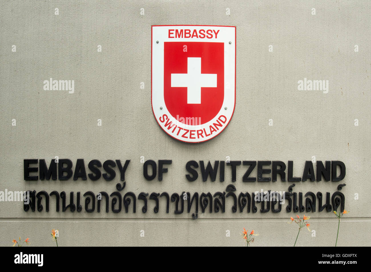 the swiss embassy at Pratunam in the city of Bangkok in Thailand in ...