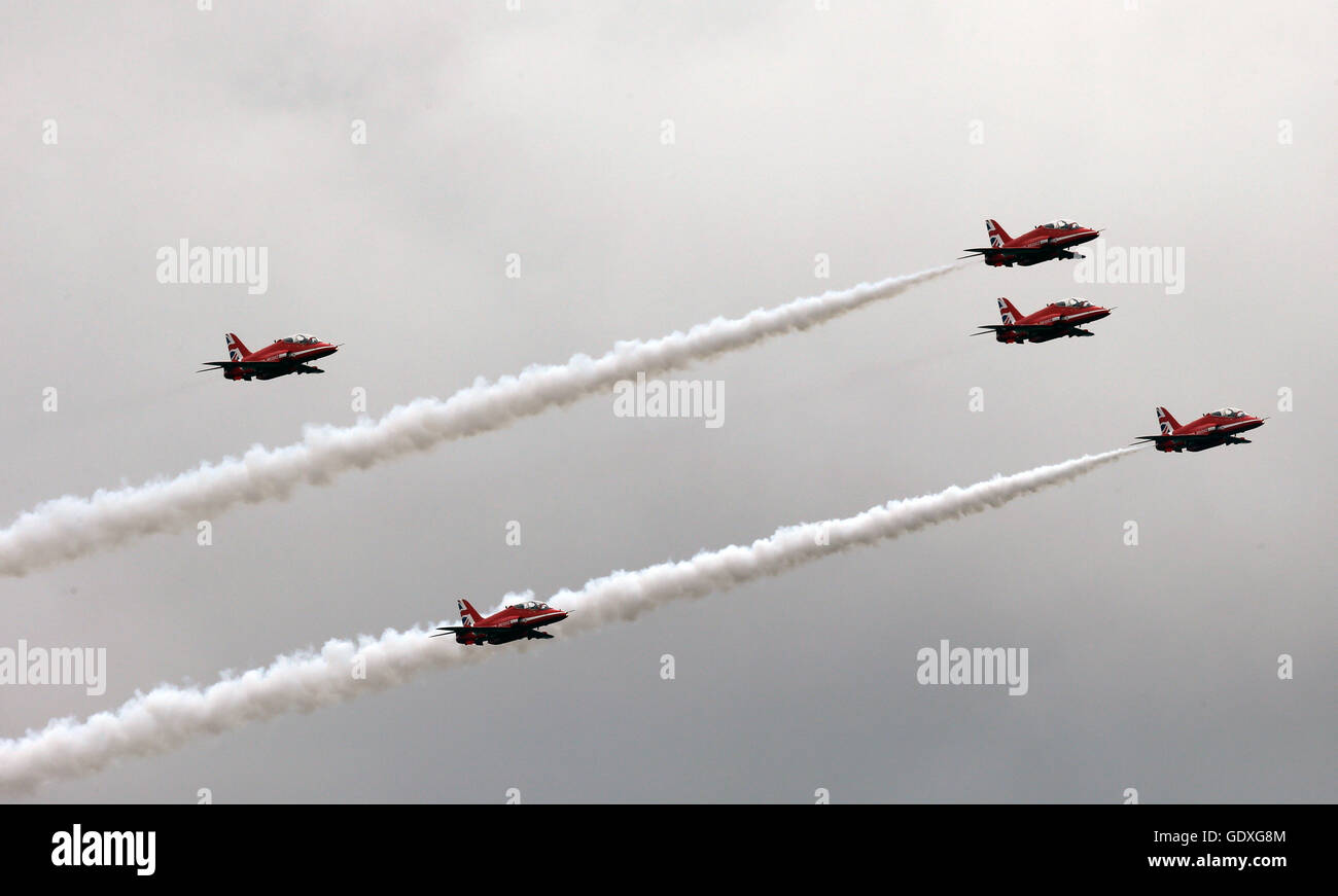 The Red Arrows, officially known as the Royal Air Force Aerobatic Team ...