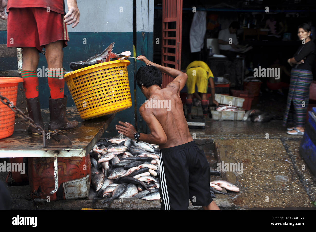 San Pya fish market in Yangon Stock Photo - Alamy