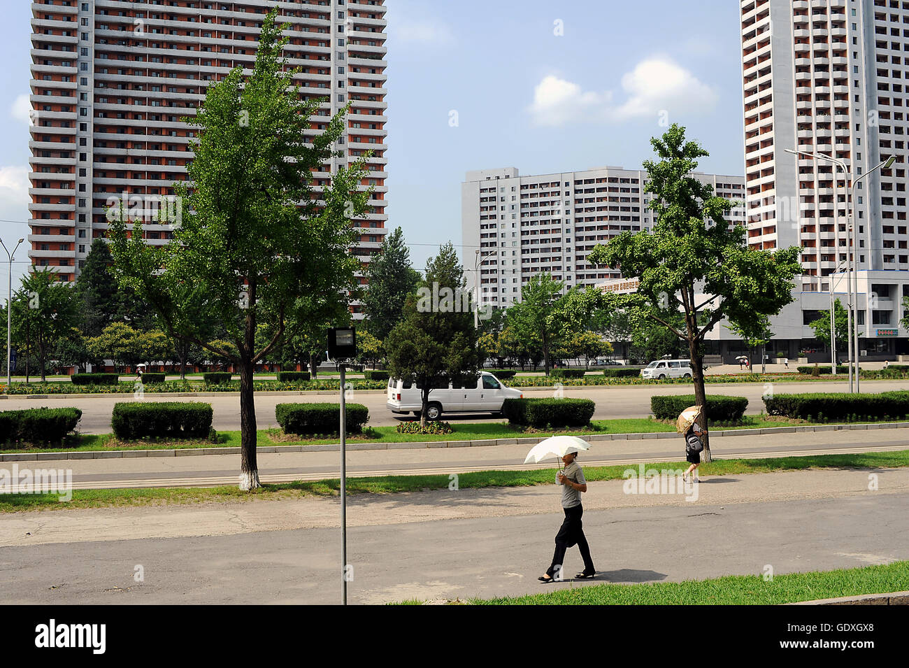 Apartment buildings in Pyongyang Stock Photo - Alamy