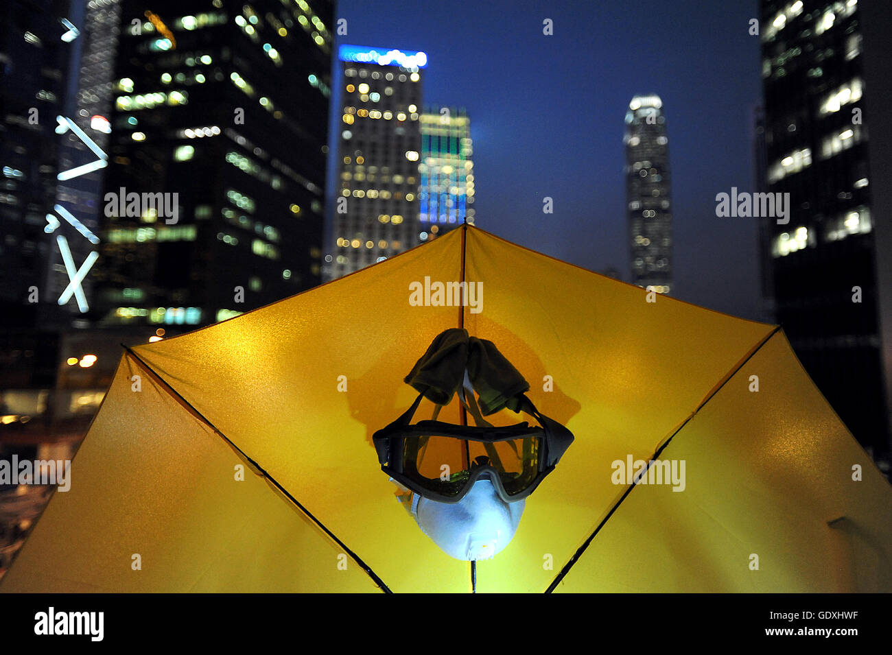 Umbrella protests hong kong tear gas hi-res stock photography and ...