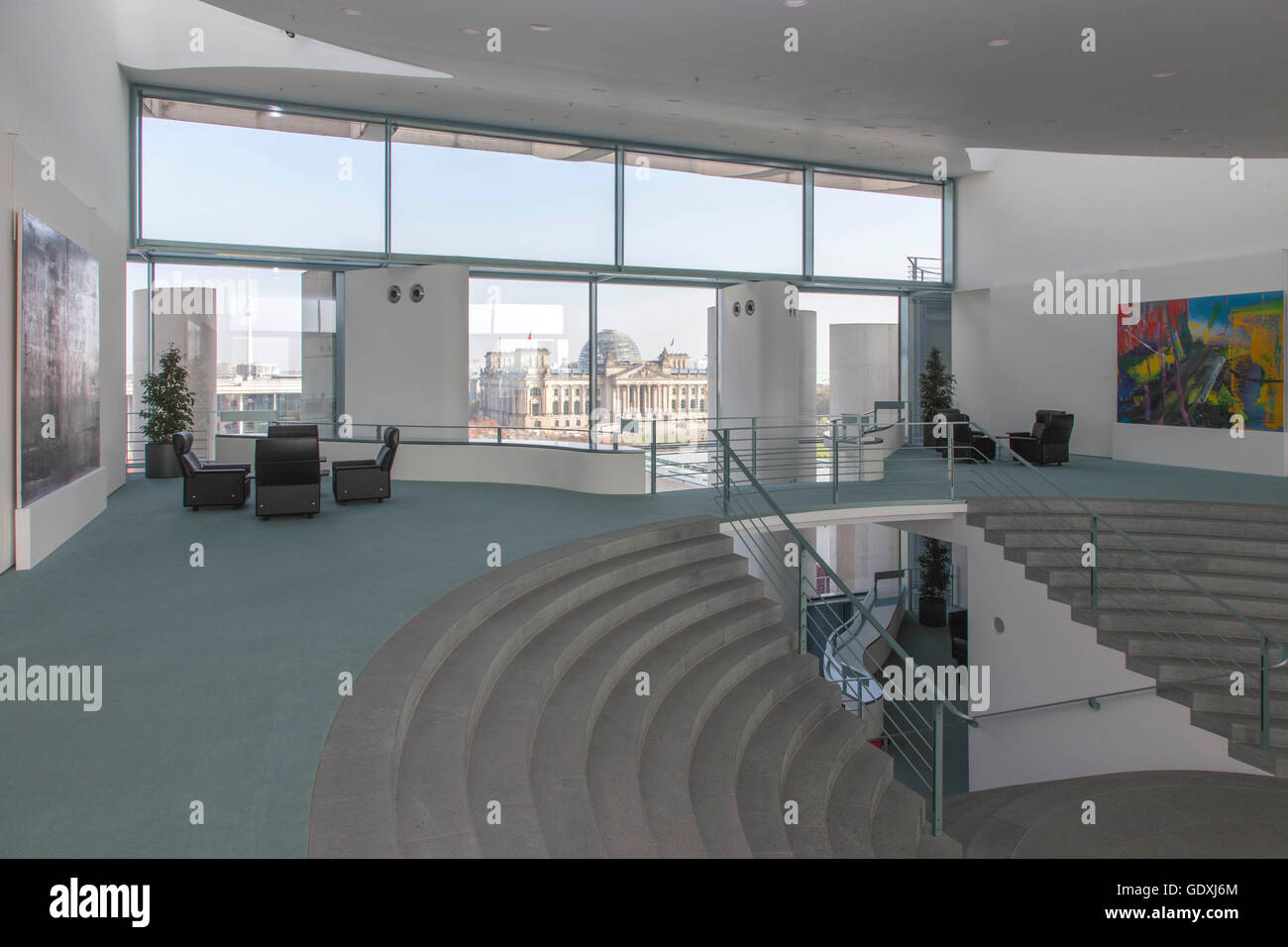 Sky lobby in the Chancellery Stock Photo - Alamy