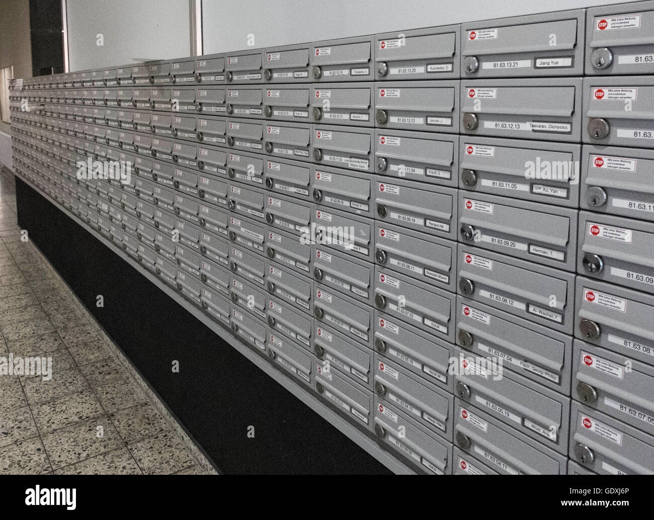 Post boxes in flats hi-res stock photography and images - Alamy