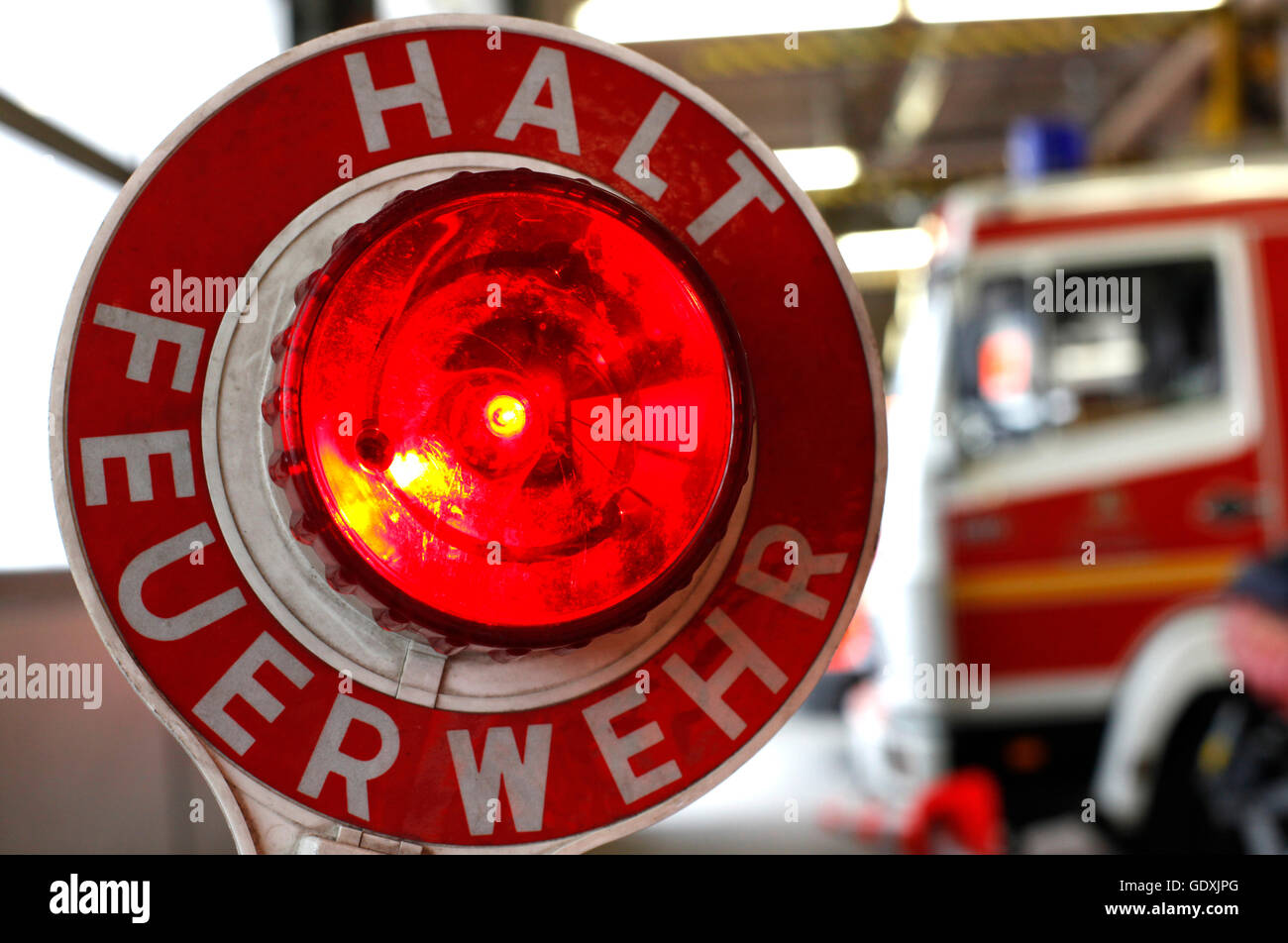 Signalling disc of the fire service Stock Photo - Alamy