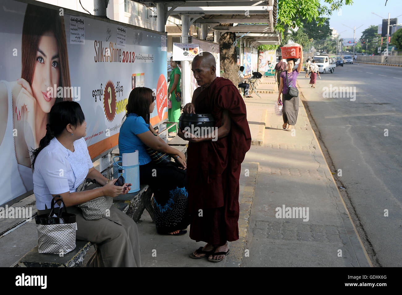 Buddhist monk in Yangon Stock Photo - Alamy