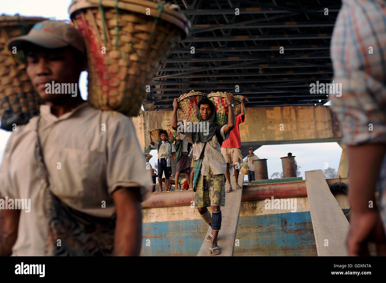 Day laborers in Yangon Stock Photo - Alamy
