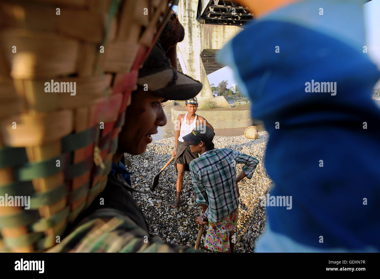 Day laborers in Yangon Stock Photo - Alamy