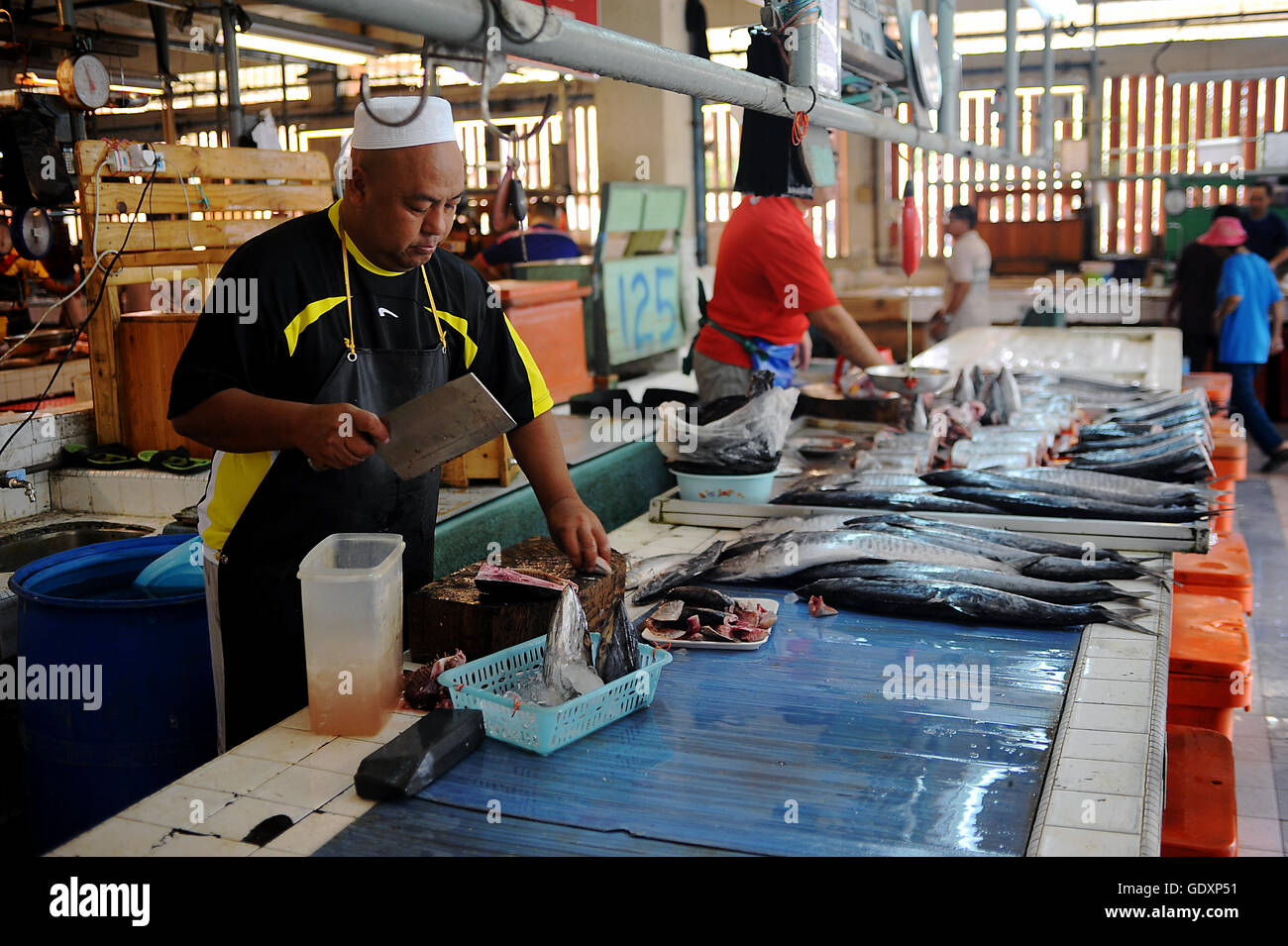 Pasar Gadong Fish market Stock Photo - Alamy