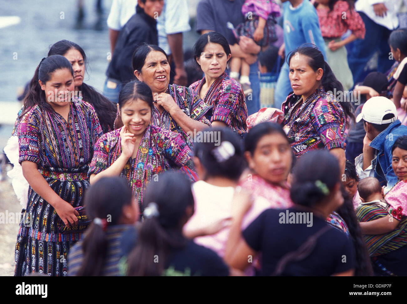 people in traditional clotes at the Market in the Village of Chichi or ...