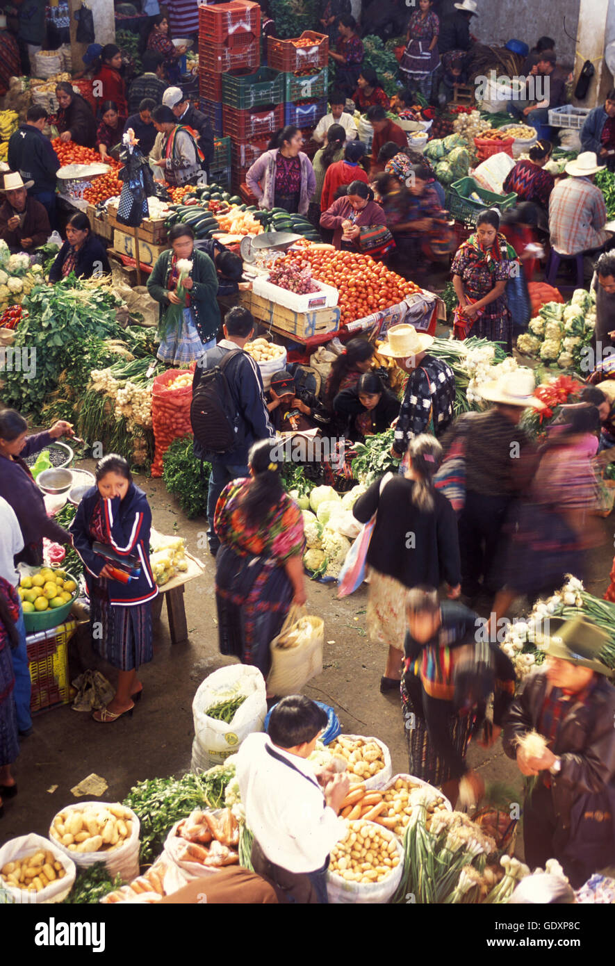people in traditional clotes at the Market in the Village of Chichi or ...