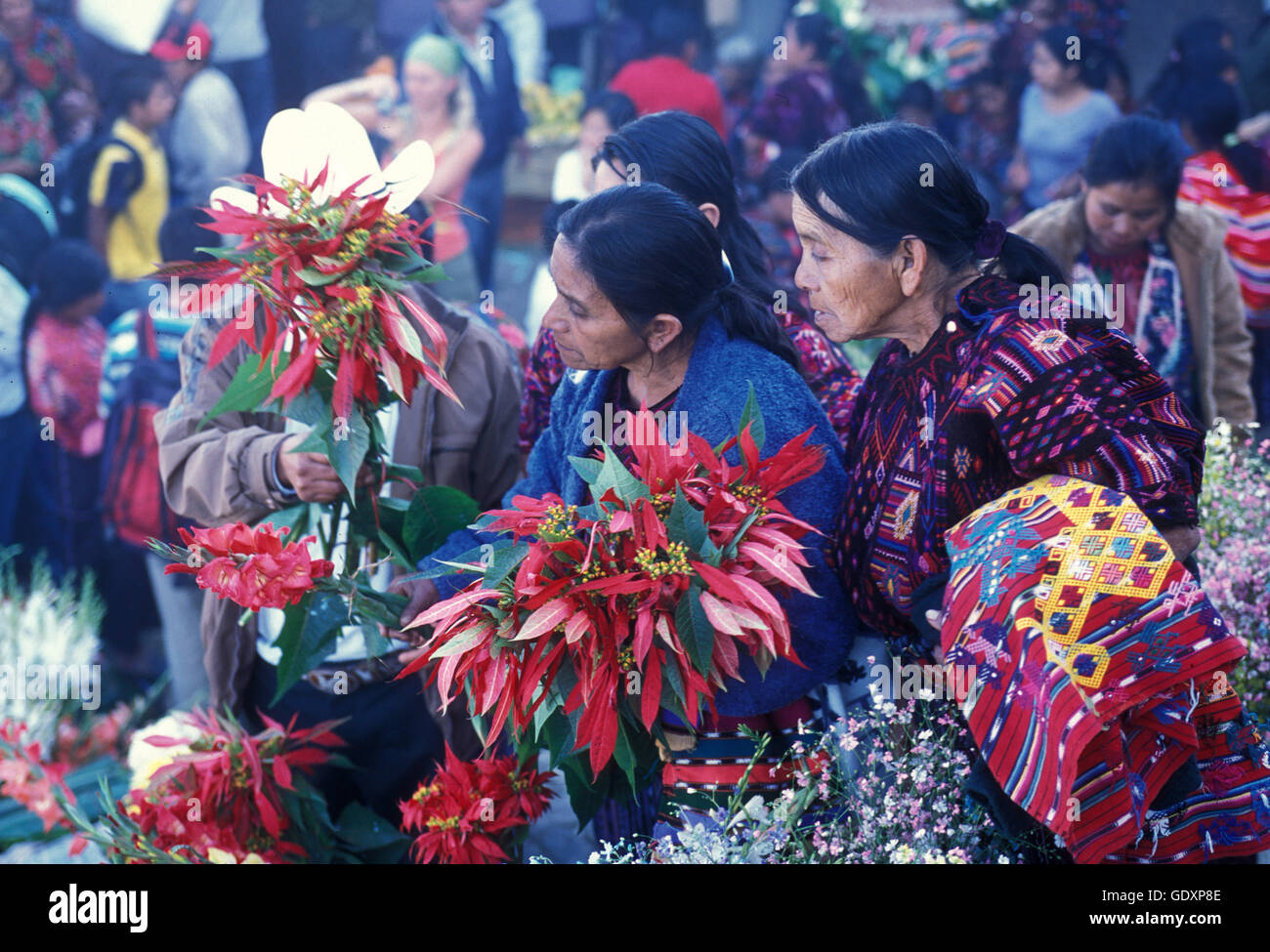 people in traditional clotes at the Market in the Village of Chichi or ...