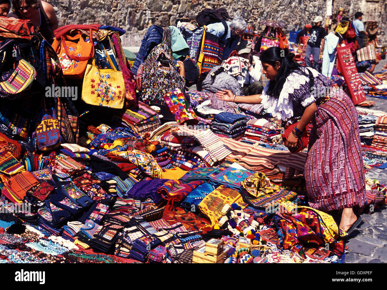 a indio market in the old town in the city of Antigua in Guatemala in ...