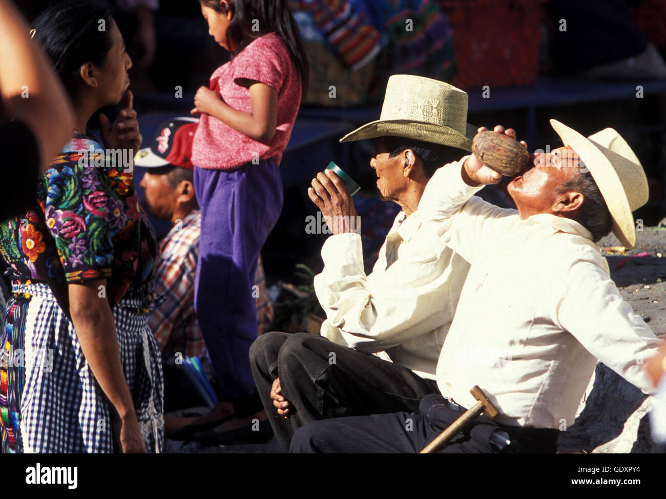 people in traditional clotes at the Market in the Village of Chichi or ...