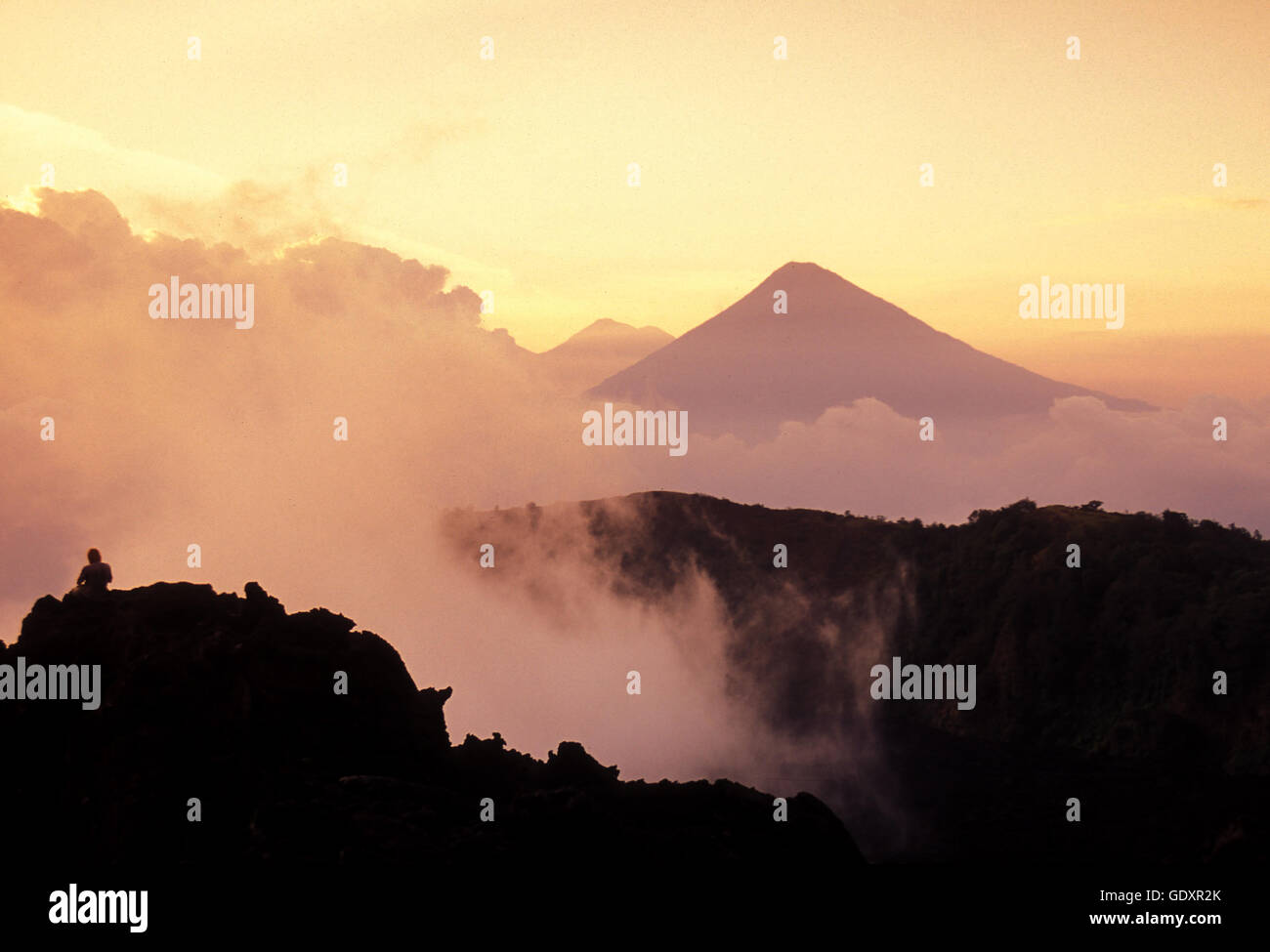 the landscape allound the Volcano Pacayal near the City of Guatemala ...
