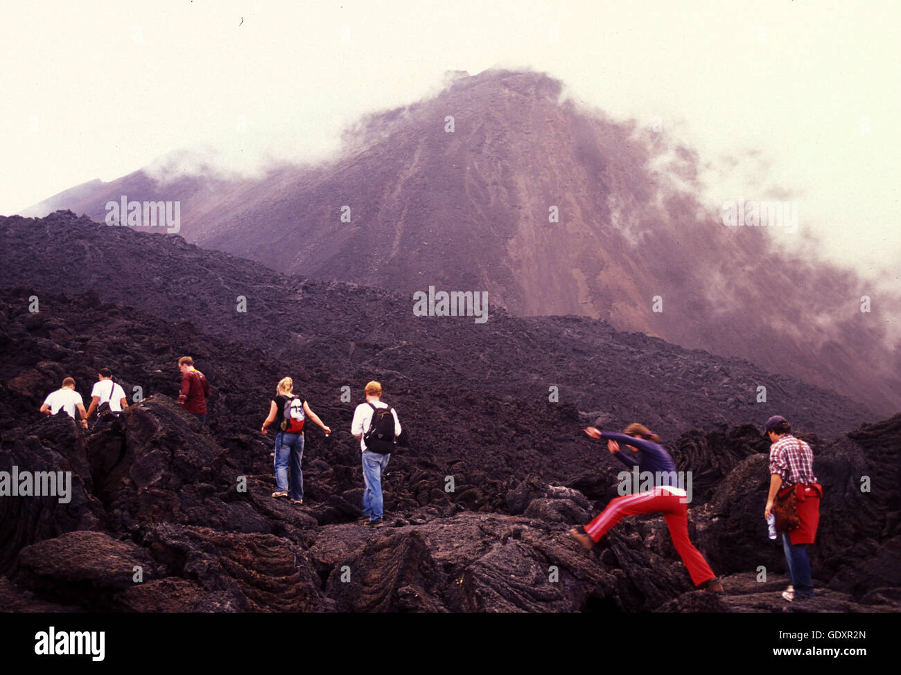 the landscape allound the Volcano Pacayal near the City of Guatemala ...