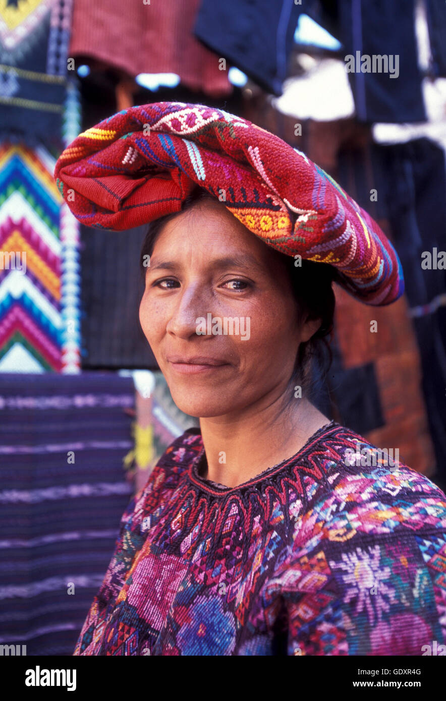 people in traditional clotes at the Market in the Village of Chichi or ...