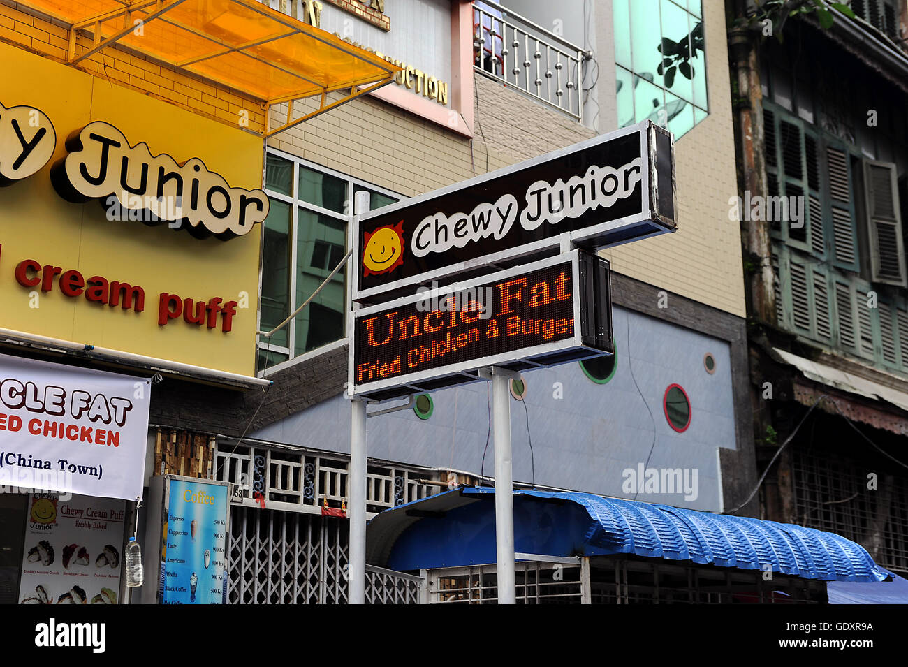 MYANMAR. Yangon. 2013. Fast food restaurant Stock Photo - Alamy