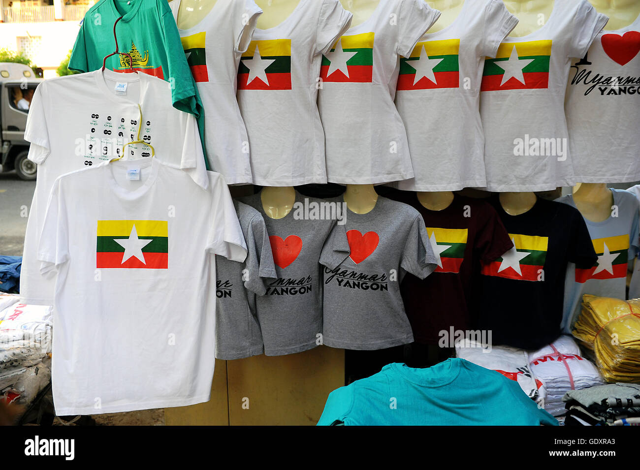 MYANMAR. Yangon. 2013. T-Shirts Stock Photo - Alamy