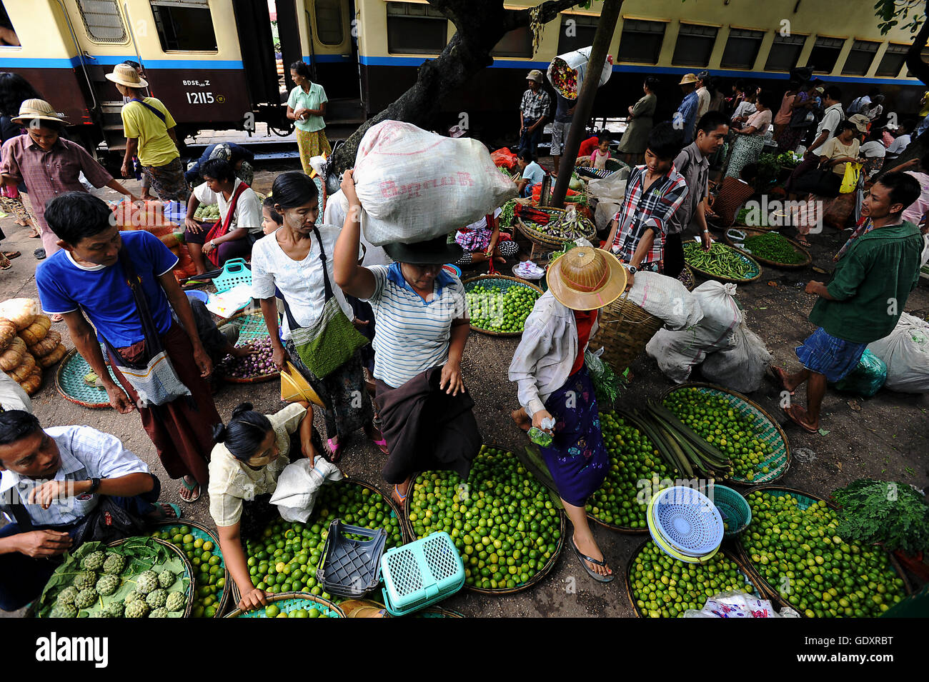 MYANMAR. Yangon. 2013. Circular Railway Stock Photo - Alamy