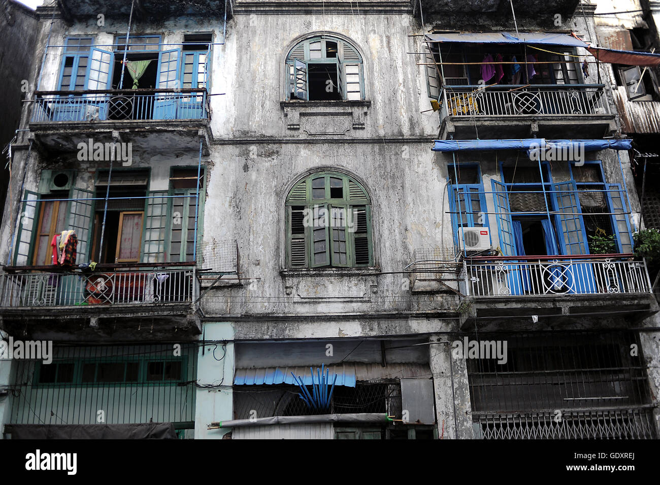 MYANMAR. Yangon. 2014. Colonial building Stock Photo - Alamy