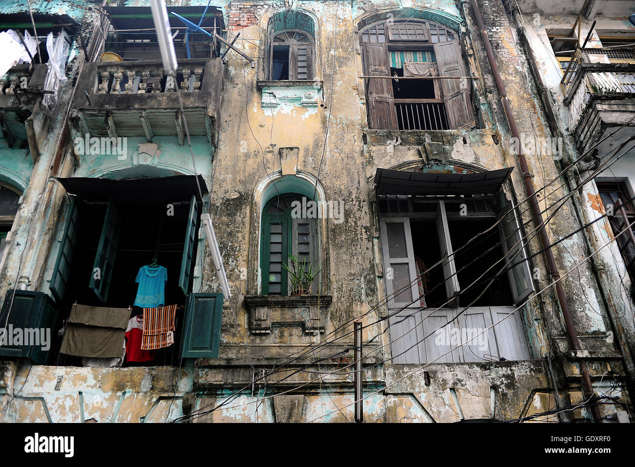MYANMAR. Yangon. 2014. Colonial building Stock Photo - Alamy