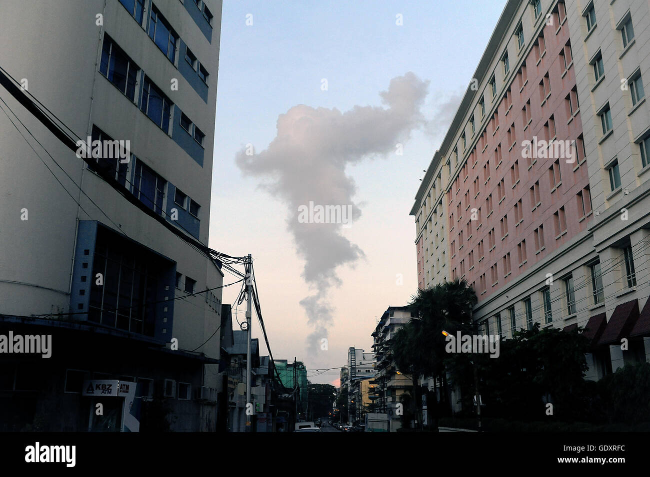 MYANMAR. Yangon. 2013. Cloud in downtown Stock Photo - Alamy
