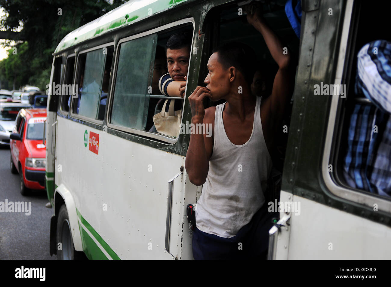 MYANMAR. Yangon. 2013. Local bus Stock Photo - Alamy